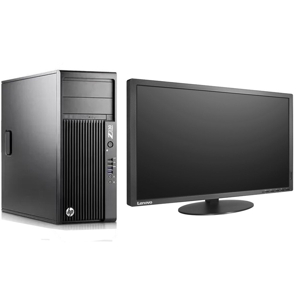 Pachet Calculator sh si monitor 22inch, HP Z230, i5-4590, 8Gb, 120Gb ...